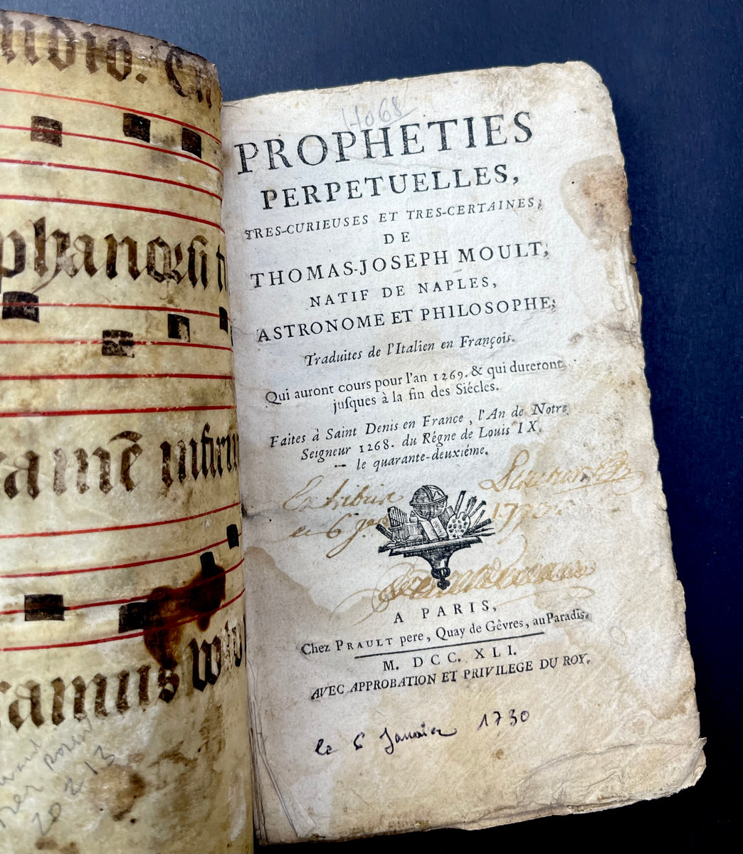 c.1741 Prophéties Thomas-Joseph Moult Nostradamus Antiphonal Cover ...